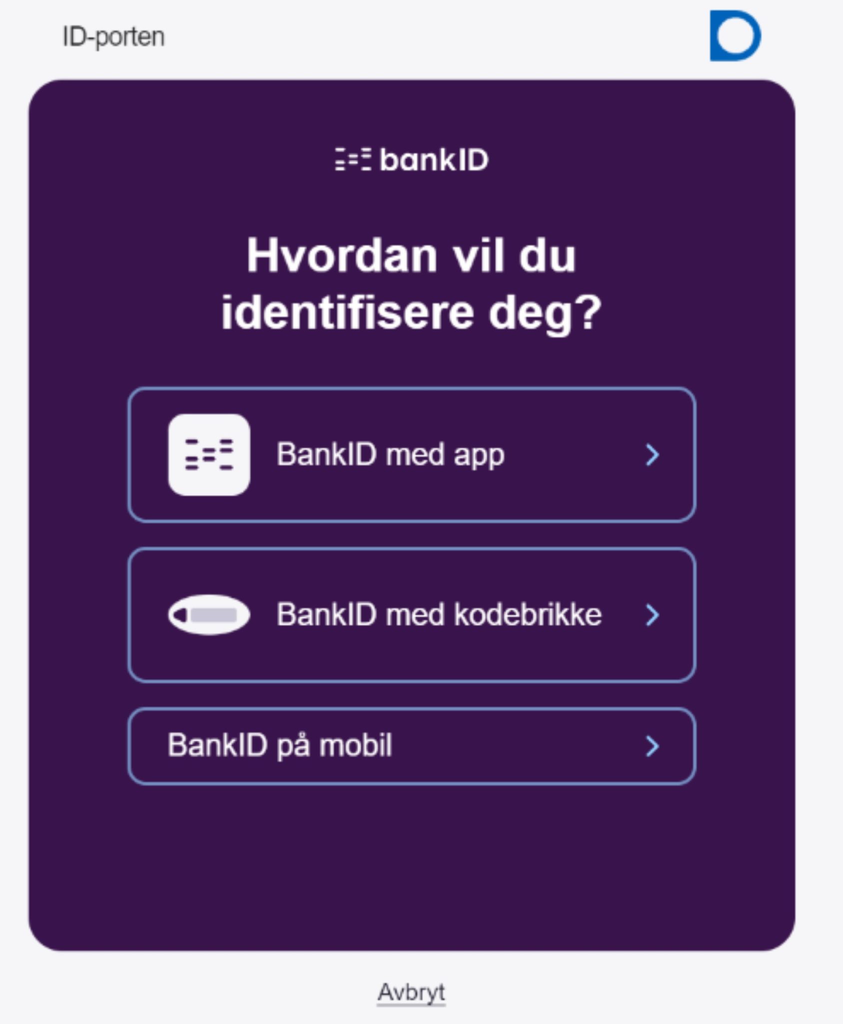 Innlogging ved bruk av bankID som identifikasjon - Seniornett Norge