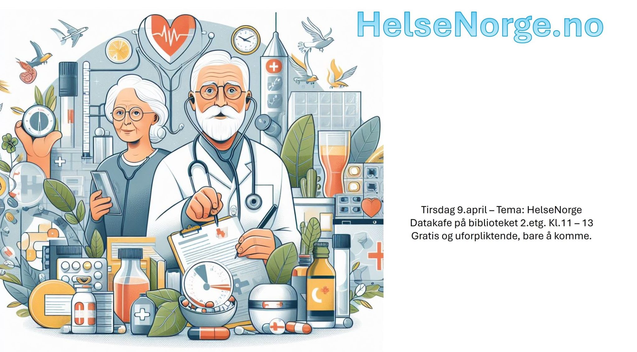 Datakafe på biblioteket på Tirsdag kl.11 til 13 - Seniornett Norge