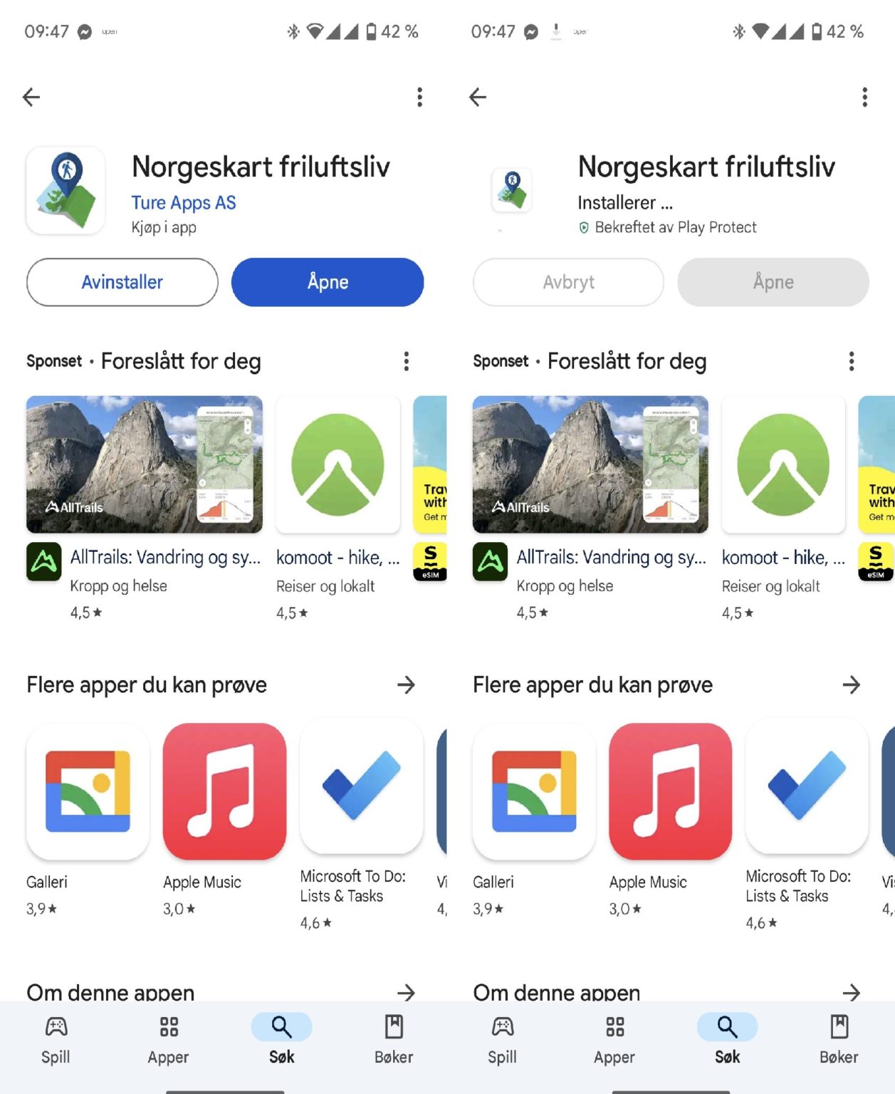 Hvordan finne og installere apper på telefon og nettbrett